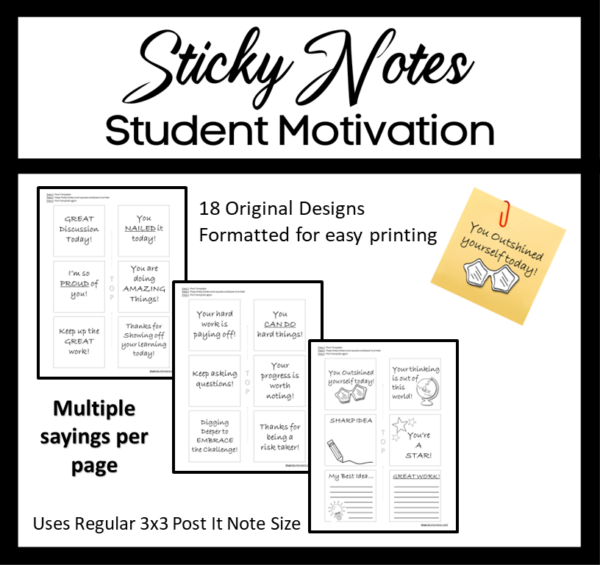 Positive Notes for Students Sticky Notes | Made By Teachers