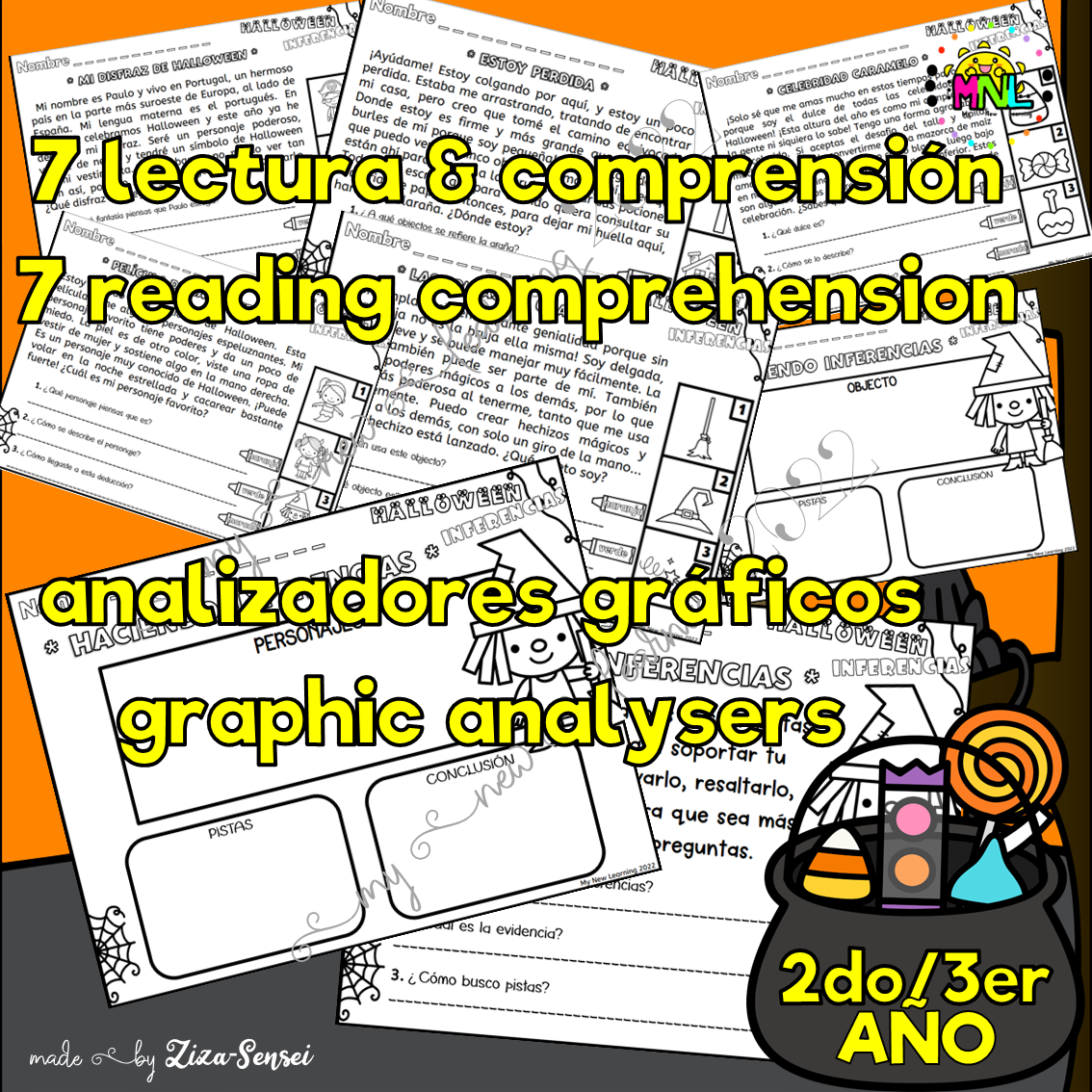 SPANISH Halloween Making Inferences Deducciones Inferencias en Español ...