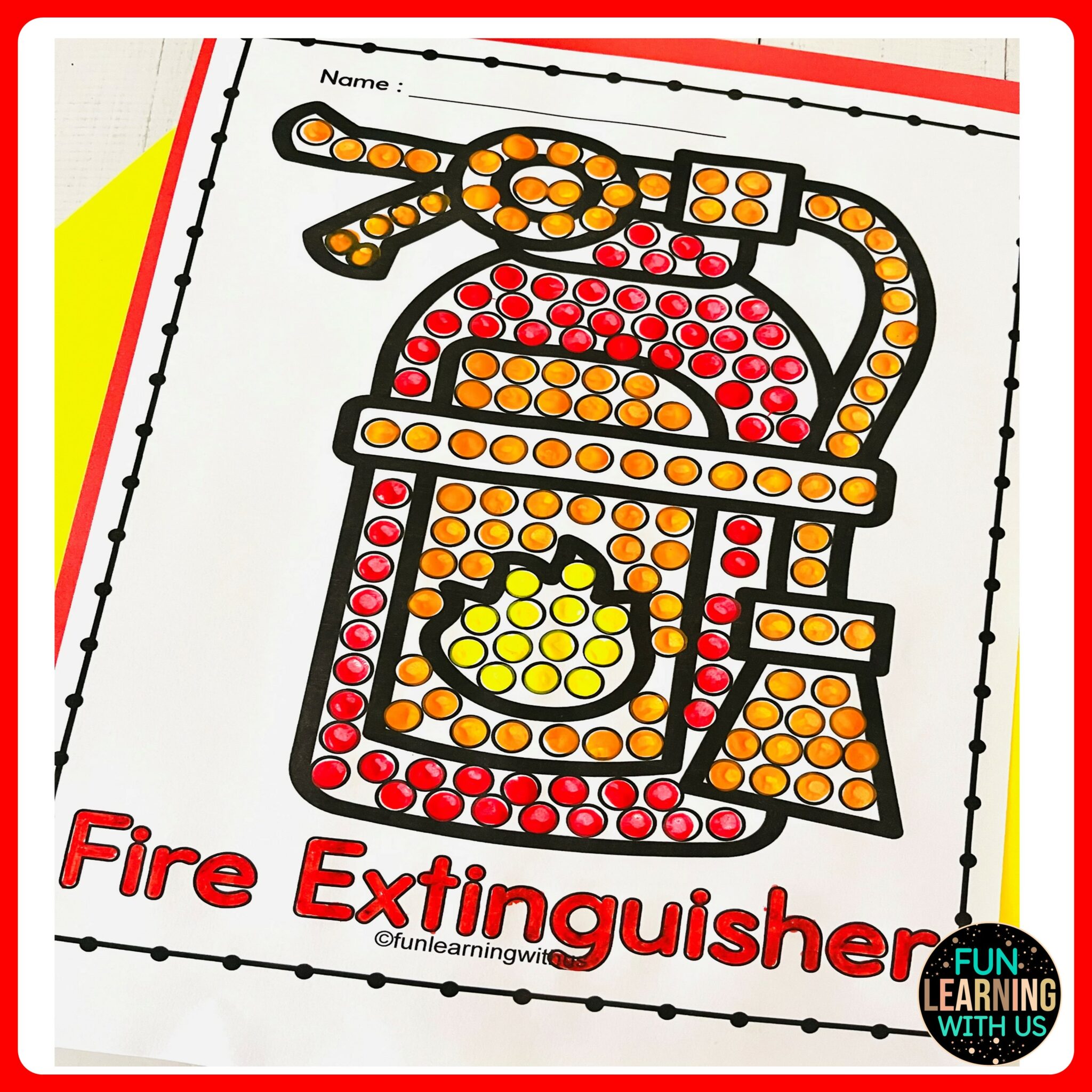 Firefighter Theme Q-Tip Crafts | Fire safety Fine Motor Activity | Made ...
