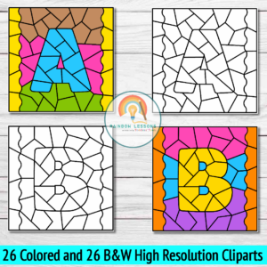 Alphabet Letters Color By Code Clipart | A to Z Letters Clip Art | CBC ...