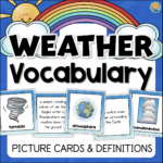 Weather and Climate Vocabulary Cards with Pictures & Definitions - Made ...