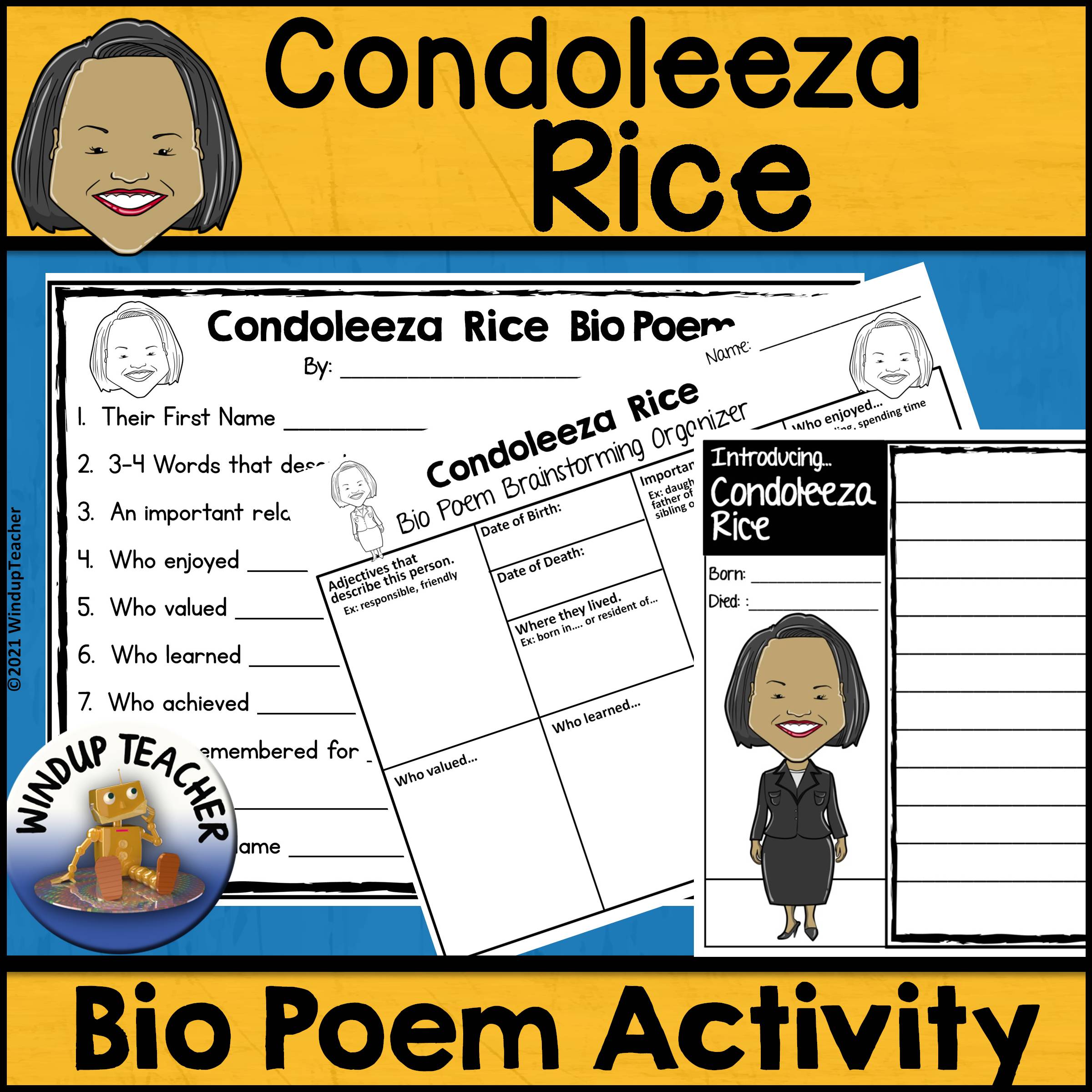 Condoleeza Rice Poem Writing Activity | Made By Teachers