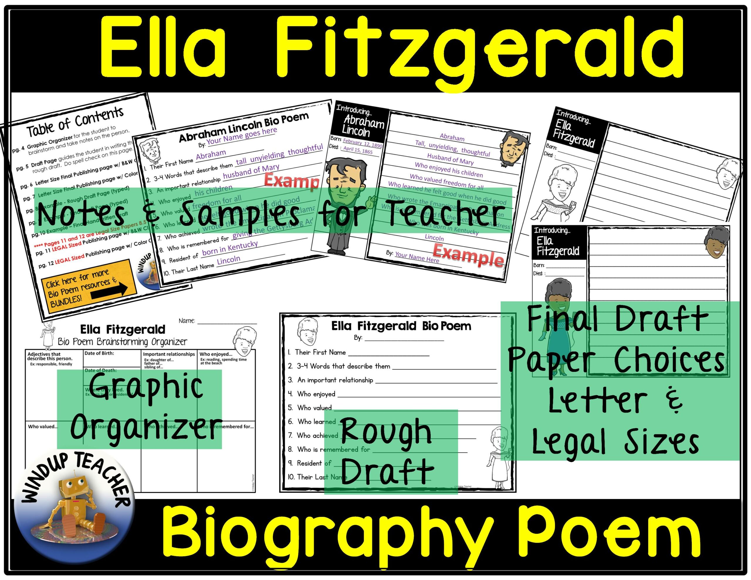 Ella Fitzgerald Poem Writing Activity - Made By Teachers
