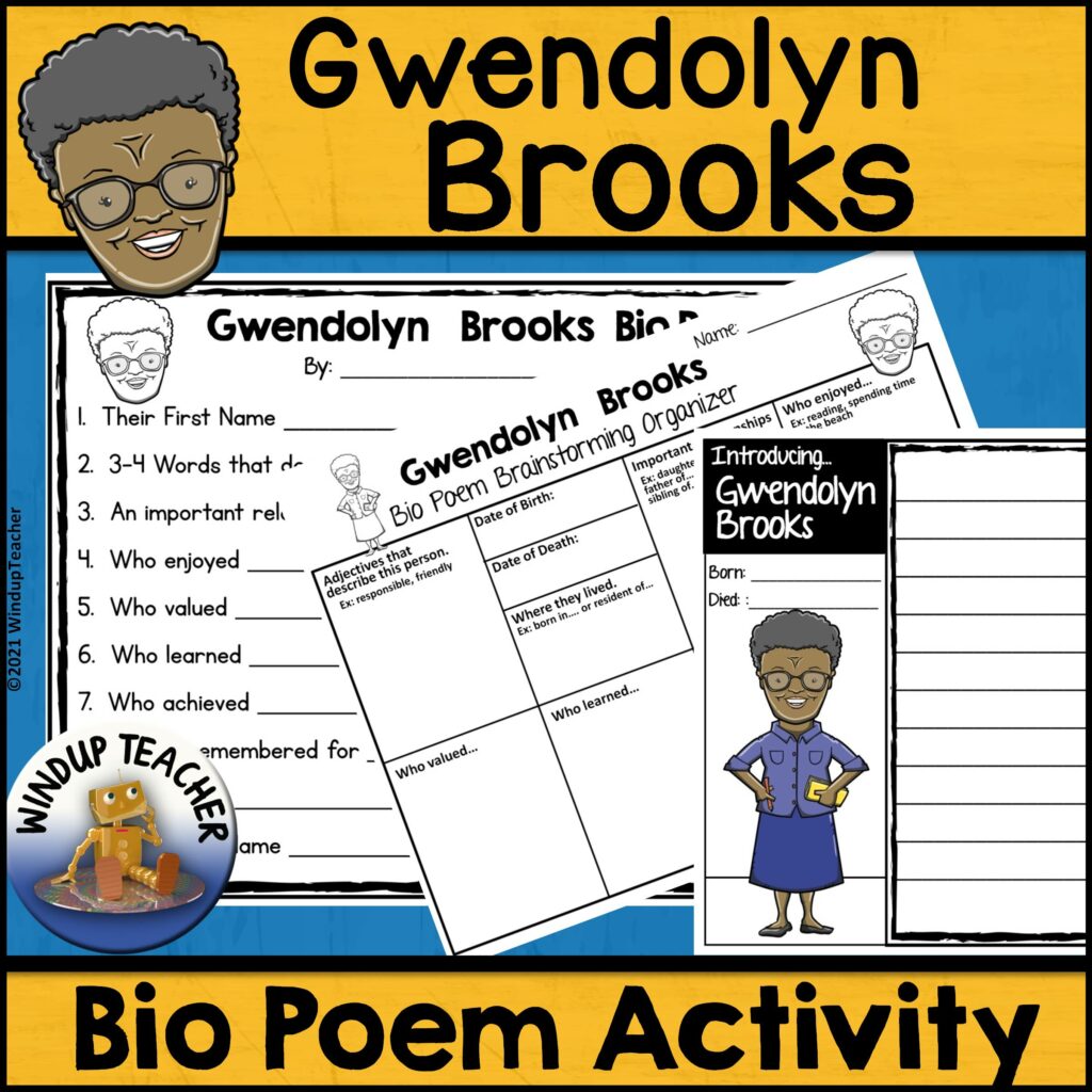 Gwendolyn Brooks Poem Writing Activity - Made By Teachers