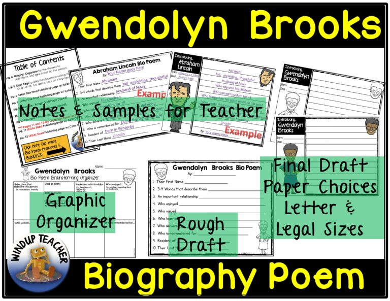 Gwendolyn Brooks Poem Writing Activity - Made By Teachers