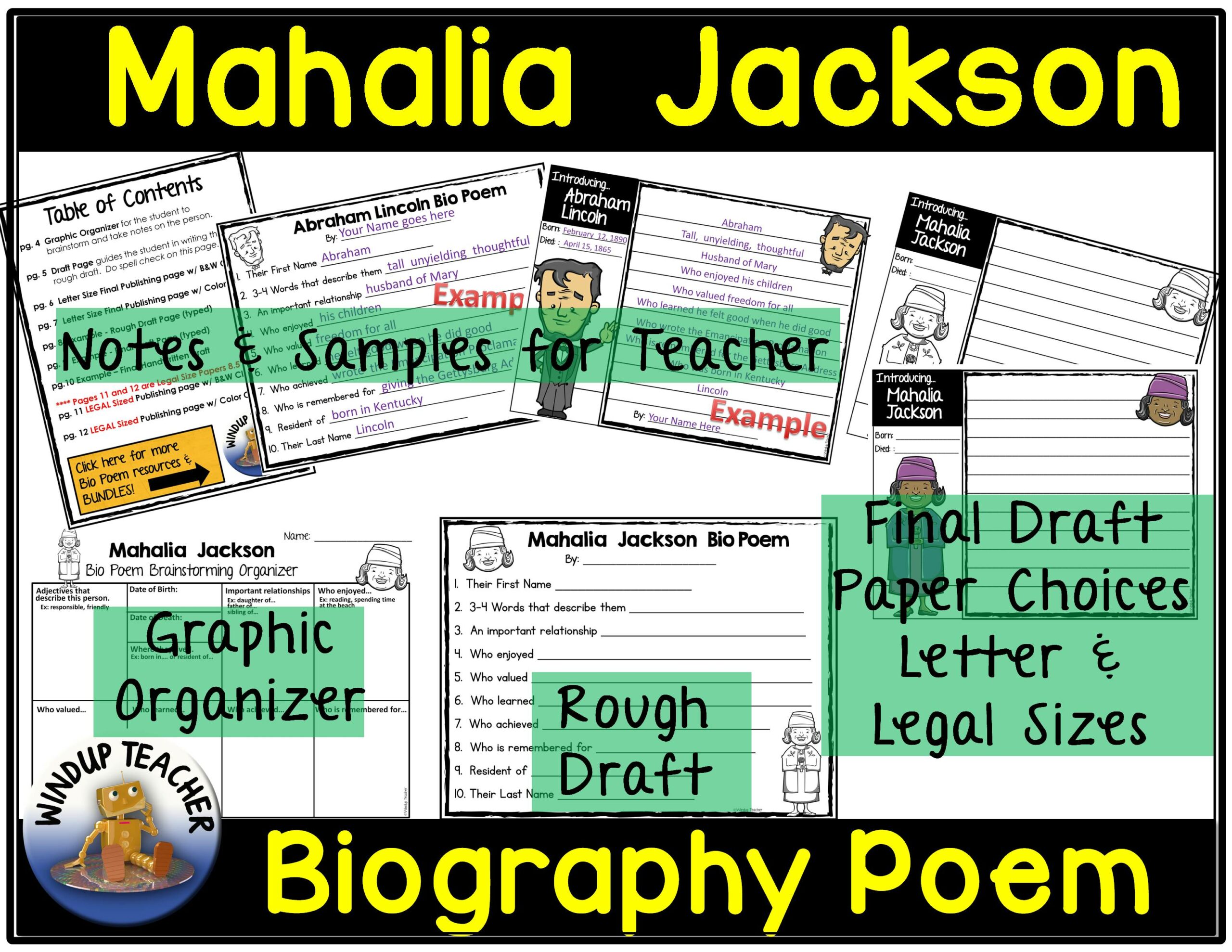 Mahalia Jackson Poem Writing Activity - Made By Teachers