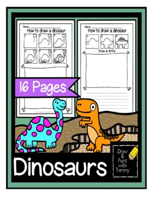 Directed Drawings How to Draw and Write Pages Dinosaurs Theme - Made By ...
