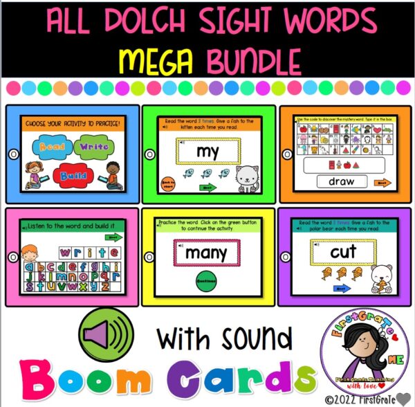 All DOLCH Sight words Boom Cards MEGA Bundle With Sound | Made By Teachers