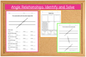 Angle Relationships - Identification and Solving with Equations Warm Up ...