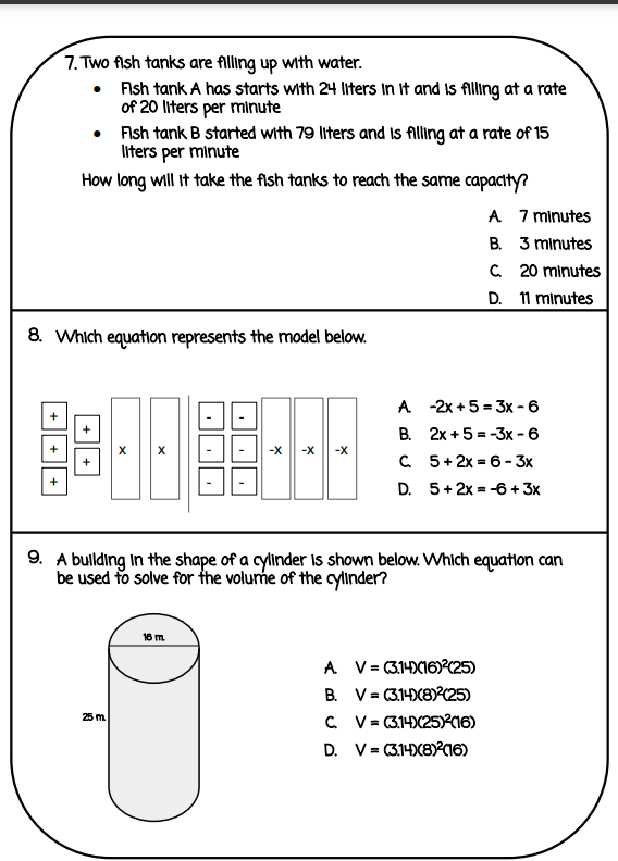 8th Grade Math End of Year, STAAR review Packet with Helpful Hints Page ...