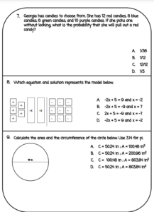 7th Grade Math End of Year, STAAR review with Helpful Hints Pages and ...