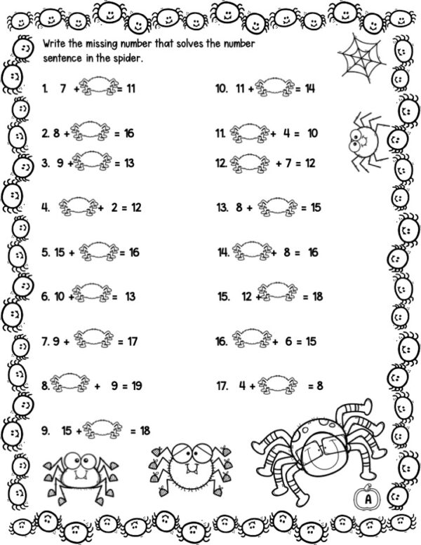 Halloween Addition and Subtraction within 20 Worksheets | Made By Teachers