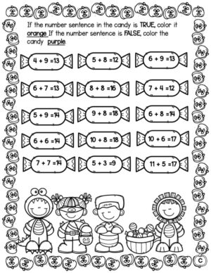 Halloween Addition and Subtraction within 20 Worksheets | Made By Teachers