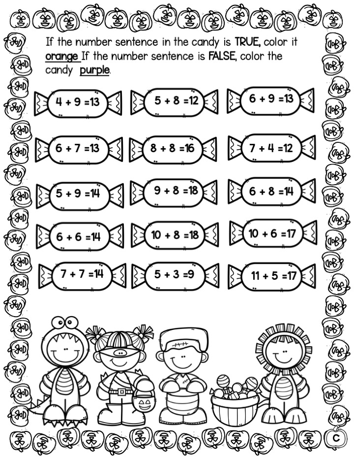 Halloween Addition And Subtraction Within 20 Worksheets Made By Teachers