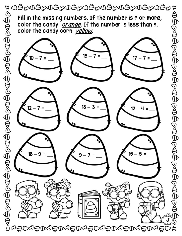 Halloween Addition and Subtraction within 20 Worksheets | Made By Teachers