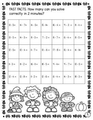 Halloween Addition and Subtraction within 20 Worksheets | Made By Teachers