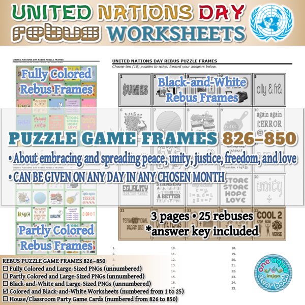 Rebus Puzzle Game Card Frames 1 to 100 | Made By Teachers