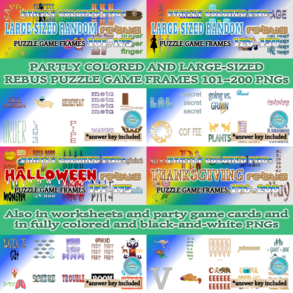 10 FREE Rebus Puzzle Game Frame PNGs - Made By Teachers