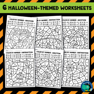 Halloween Color by Number Addition and Subtraction 0-10 | No-Prep ...