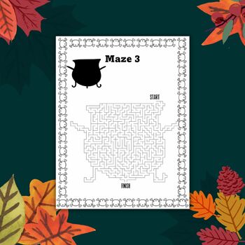 Fall Spooky Puzzles Mazes With Solution - October November Games ...