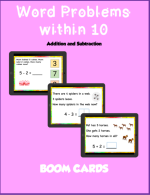 Basic Word Problems Within 10 Boom Cards - Made By Teachers