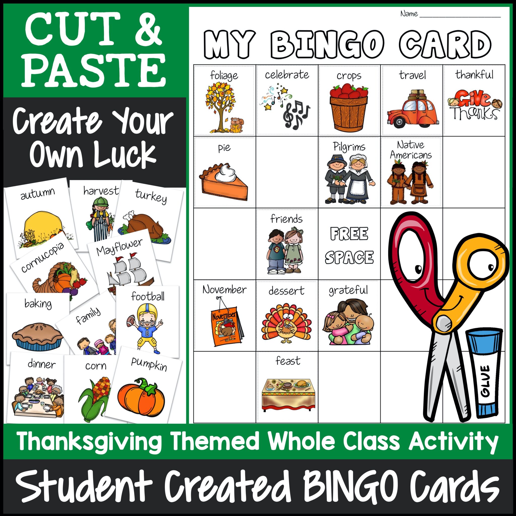 Thanksgiving Bingo Game | Cut and Paste Printable Bingo {Dollar Deals ...