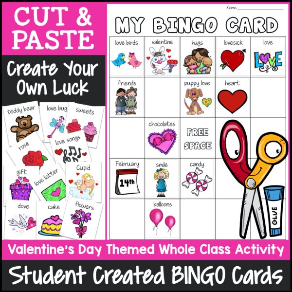 Valentine's Day Bingo Game | Cut & Paste Printable Bingo {Dollar Deals ...