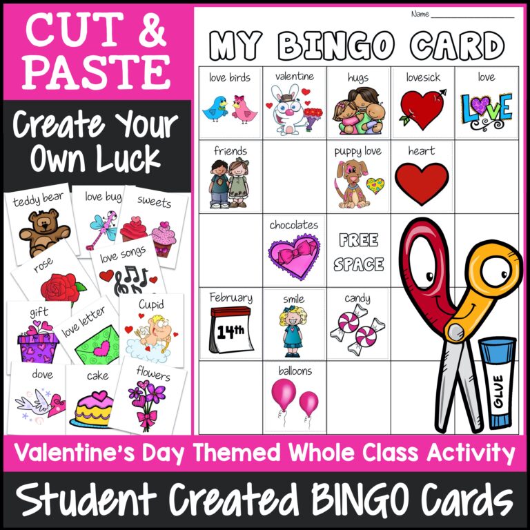 Valentine's Day Bingo Game | Cut & Paste Printable Bingo {Dollar Deals ...