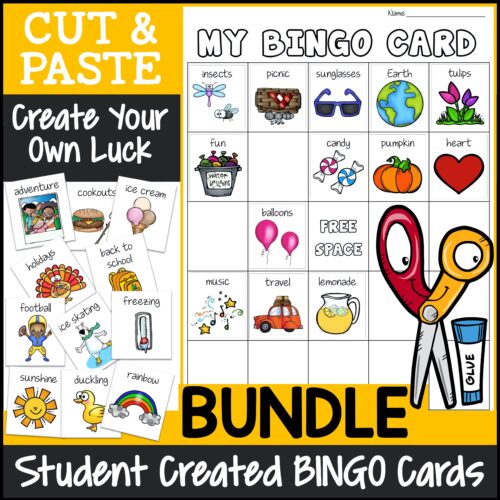 Create Your Own Luck Cut & Paste Holiday Bingo Bundle | Made By Teachers