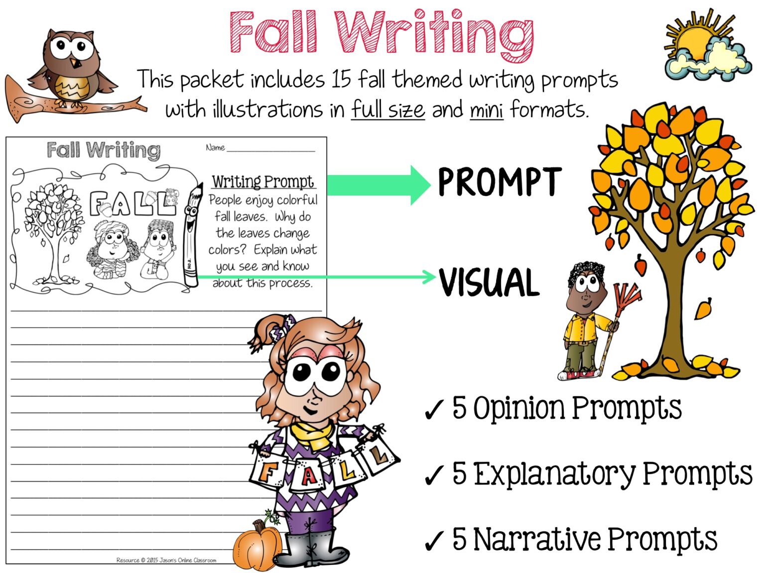 Fall Picture Writing Prompts (Opinion, Explanatory, Narrative) | Made ...