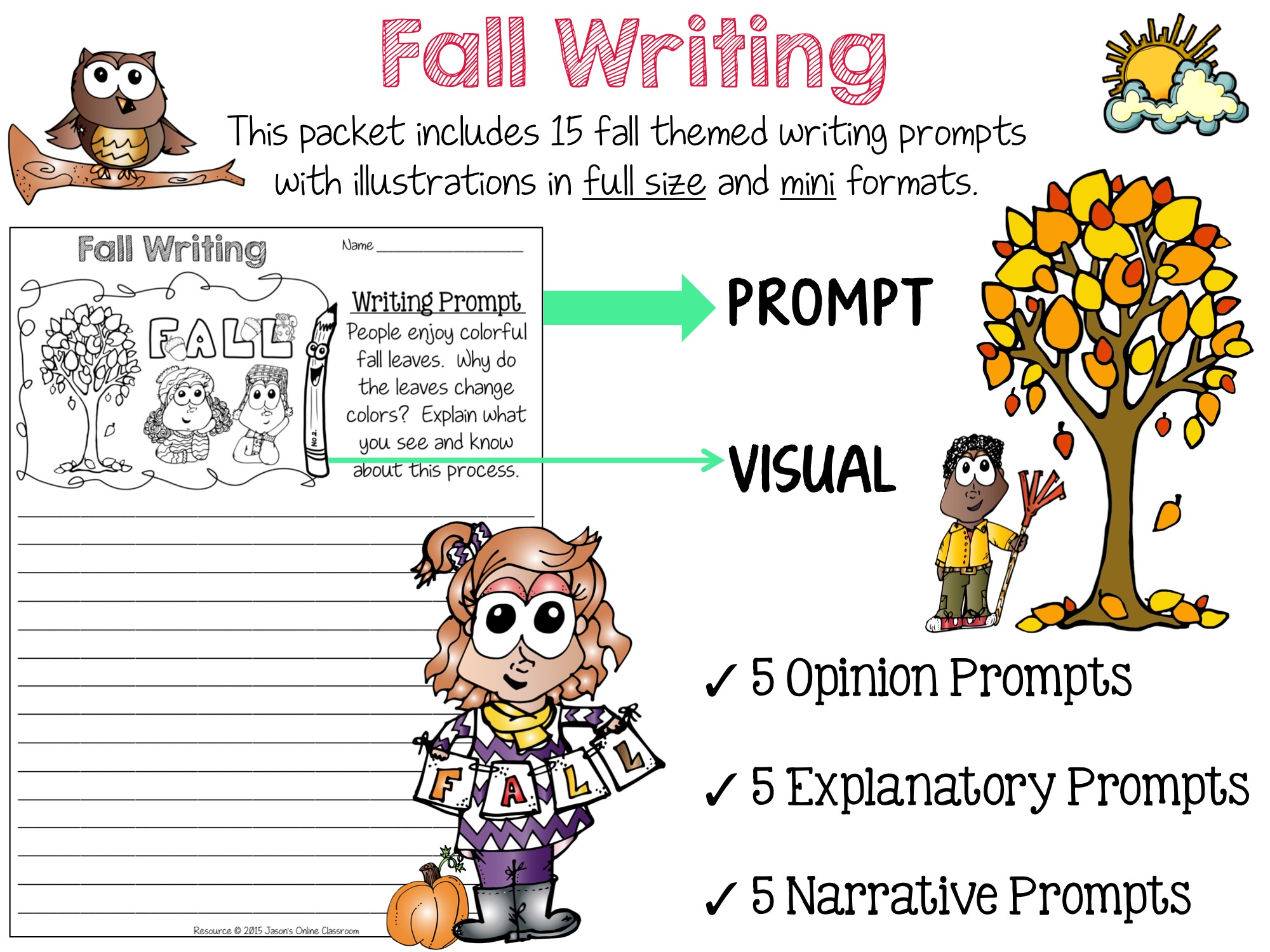 Fall Picture Writing Prompts (Opinion, Explanatory, Narrative) - Made ...