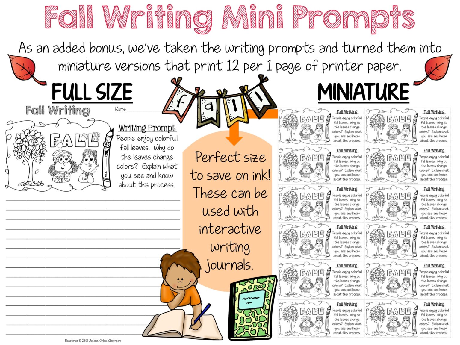 Fall Picture Writing Prompts (Opinion, Explanatory, Narrative) - Made ...