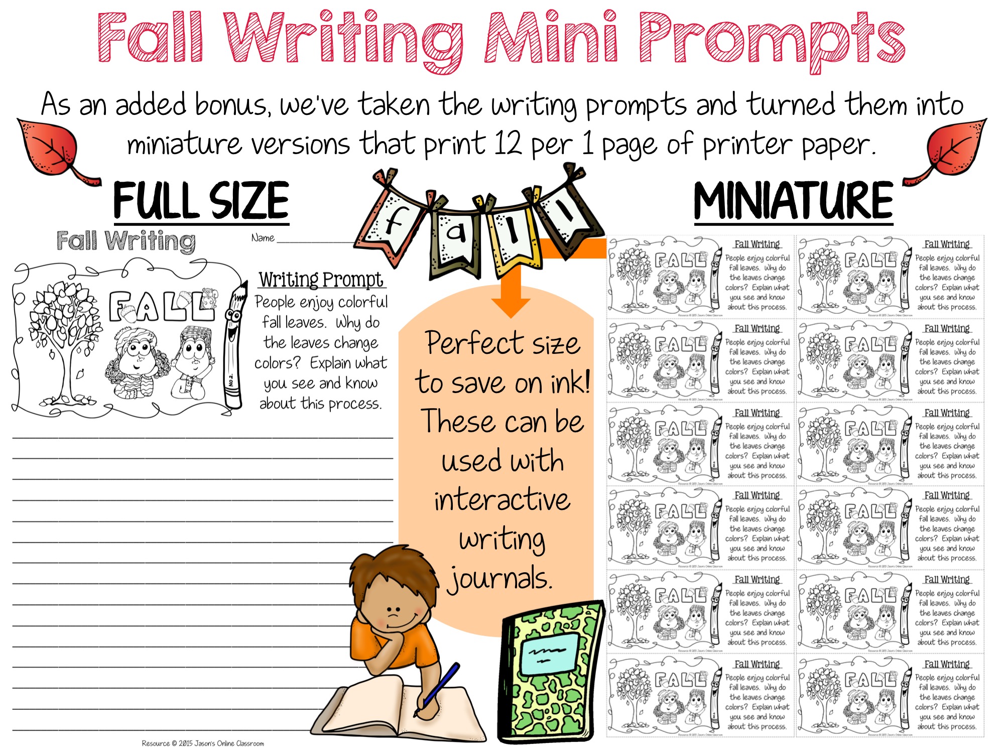 Fall Picture Writing Prompts (Opinion, Explanatory, Narrative) | Made ...