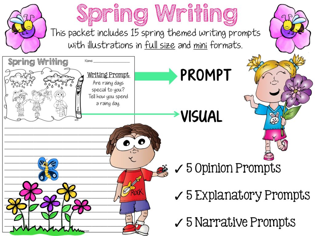 Spring Picture Writing Prompts (Opinion, Explanatory, Narrative) - Made By Teachers