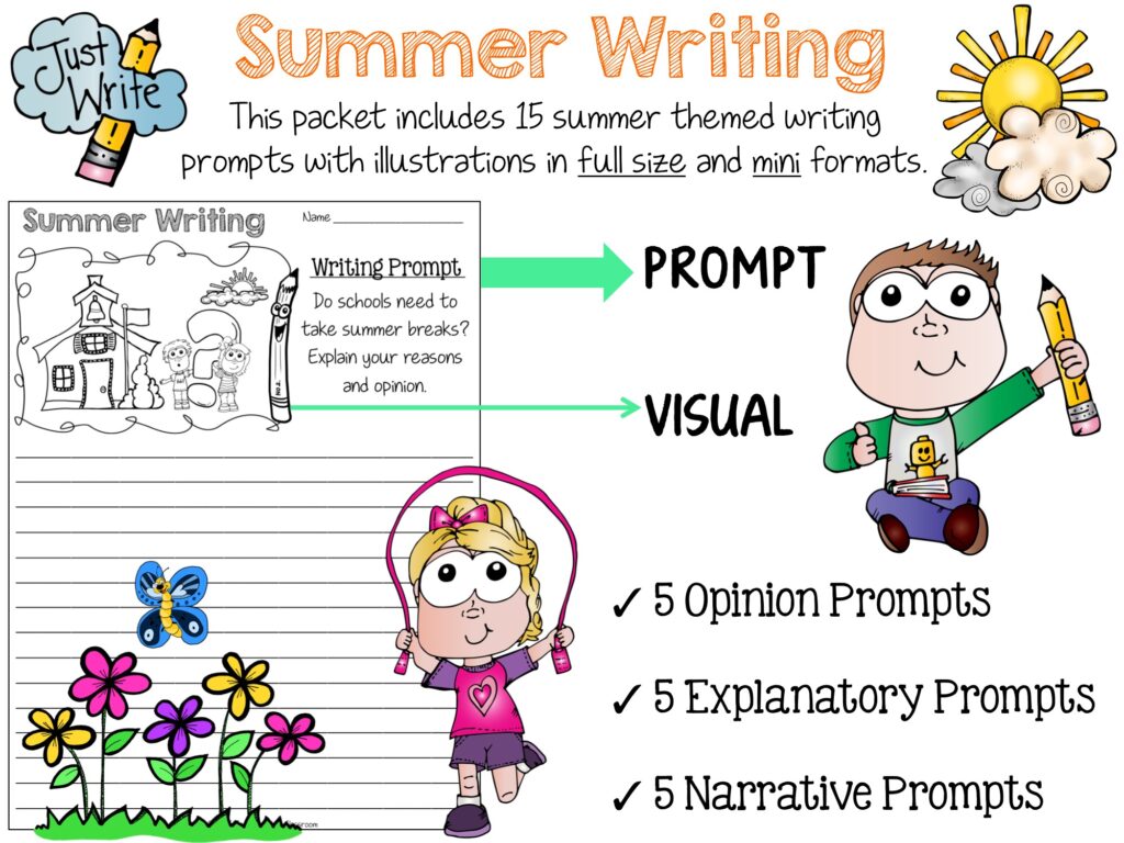 Summer Picture Writing Prompts (Opinion, Explanatory, Narrative) | Made ...