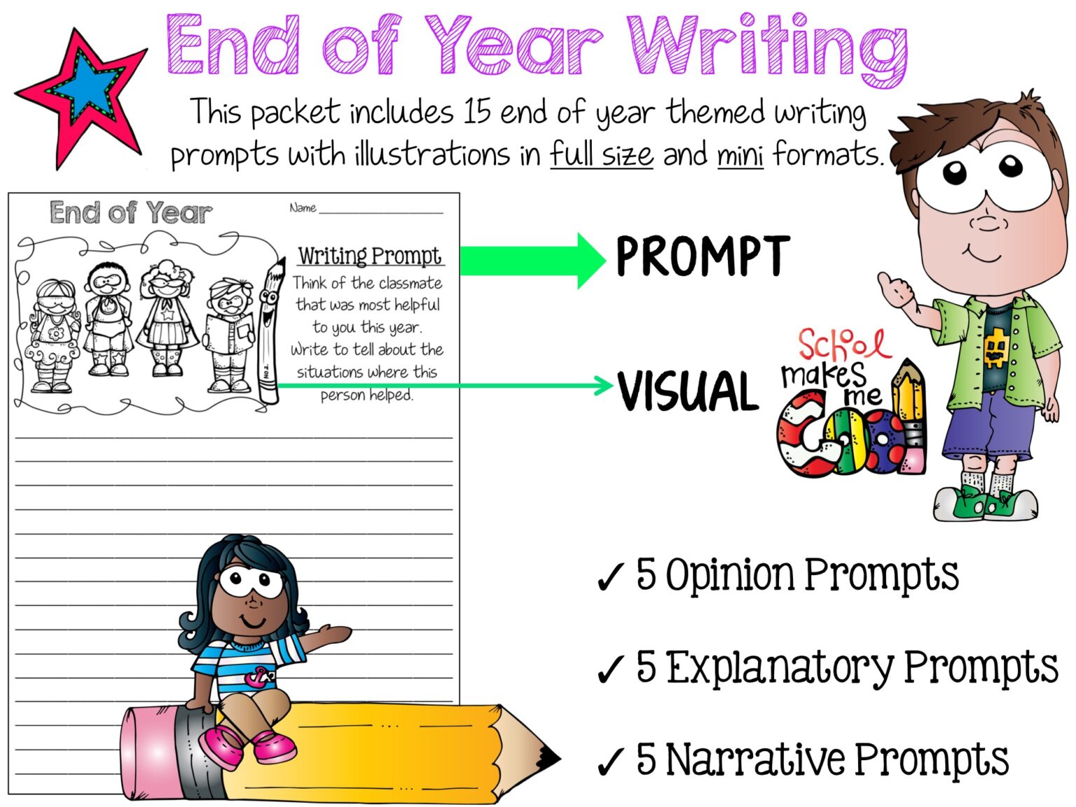 End of the Year Writing Prompts - Made By Teachers