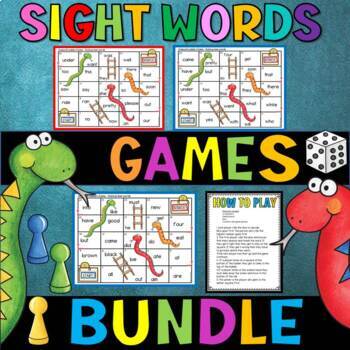 sight words snakes and ladders game bundle | Made By Teachers