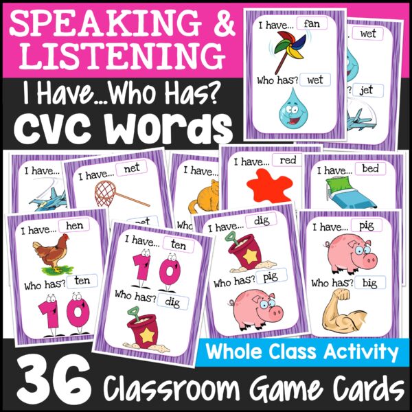 I Have Who Has CVC Game | Made By Teachers