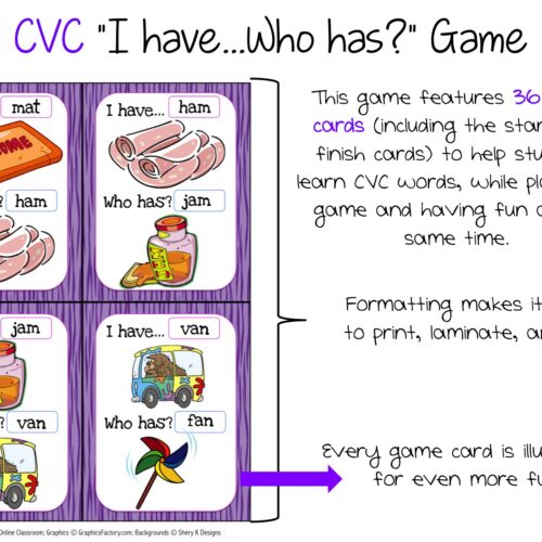 I Have Who Has CVC Game | Made By Teachers