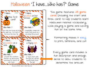 Halloween I Have Who Has Game - Made By Teachers