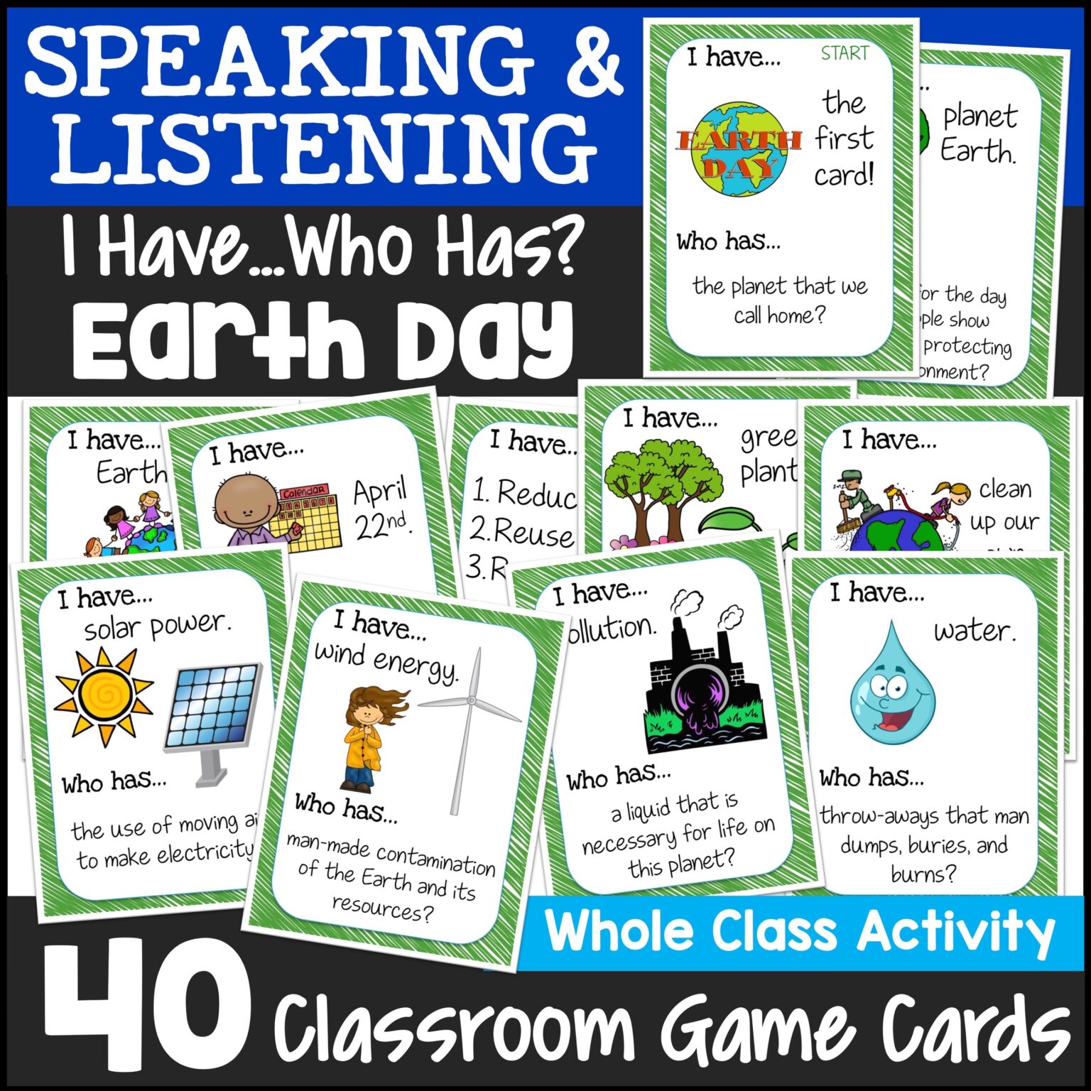 Earth Day I Have Who Has Game - Made By Teachers