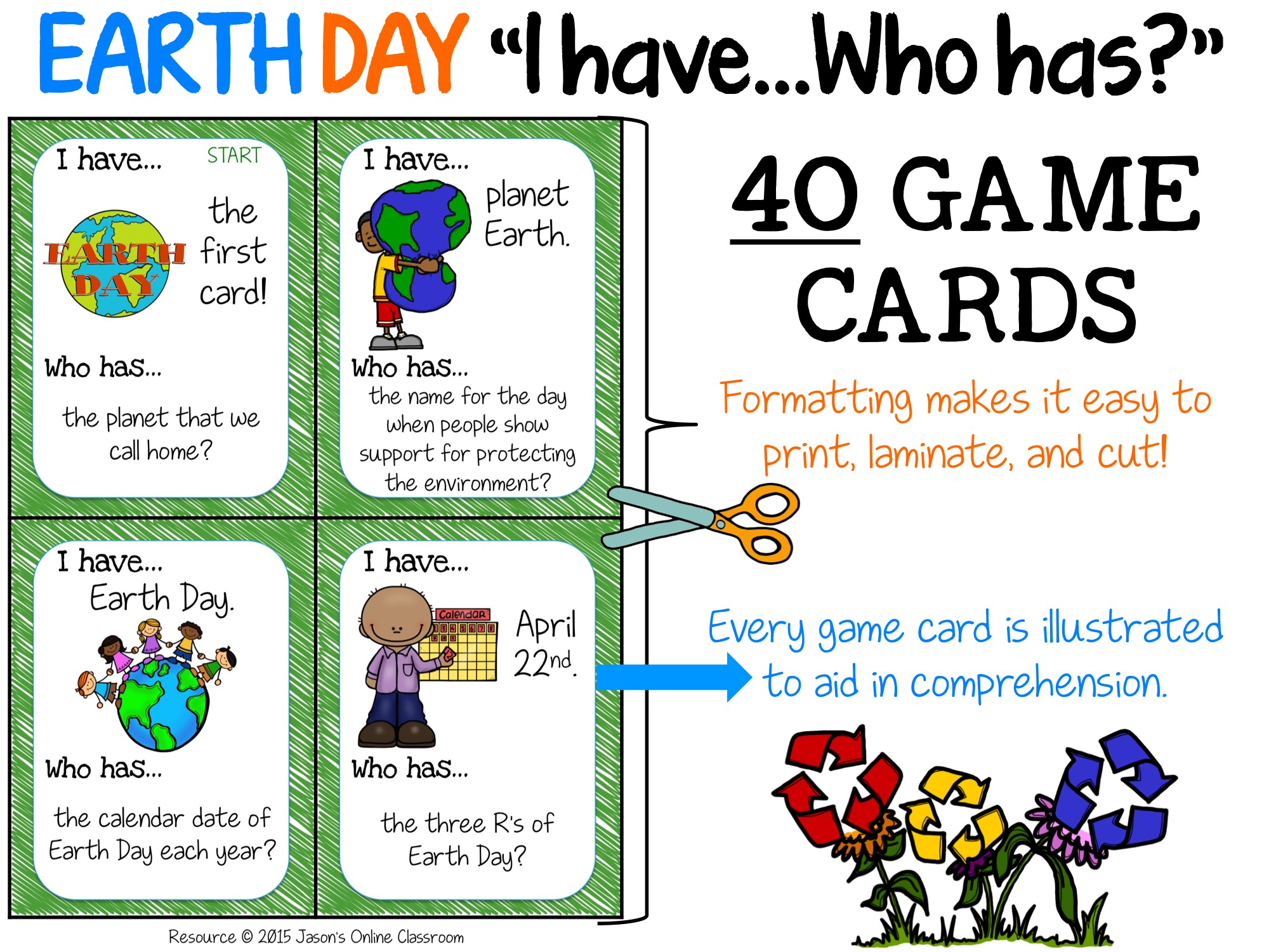 Earth Day I Have Who Has Game | Made By Teachers
