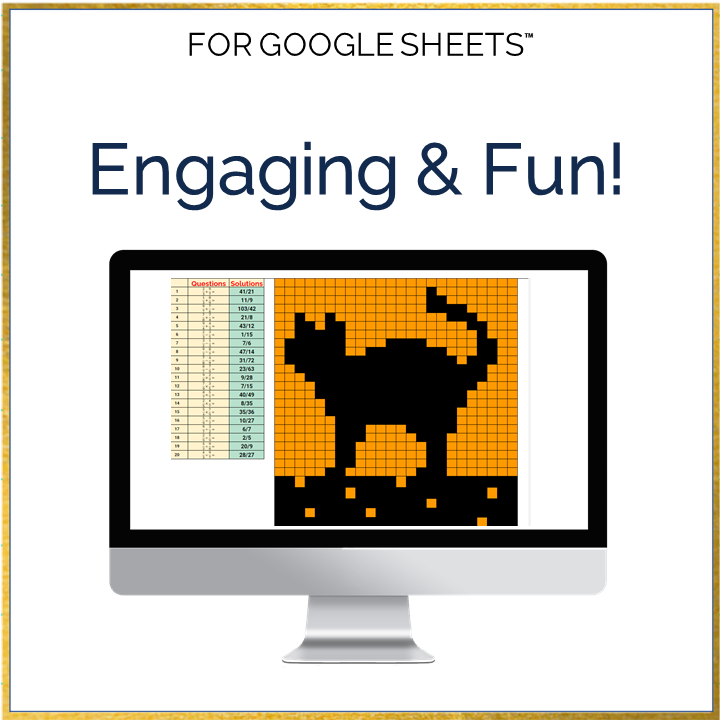 Halloween Operations with Fractions Pixel Art Activity | Made By Teachers