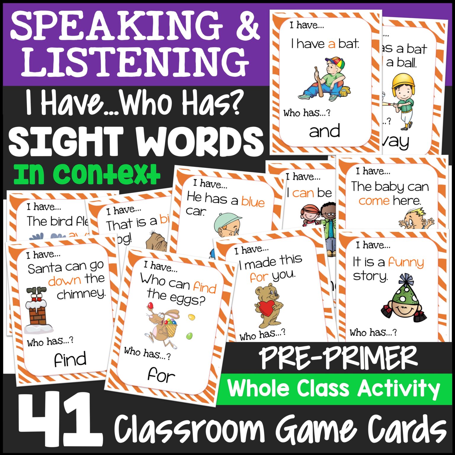 3rd Grade Sight Words in Context I Have Who Has Game - Made By Teachers