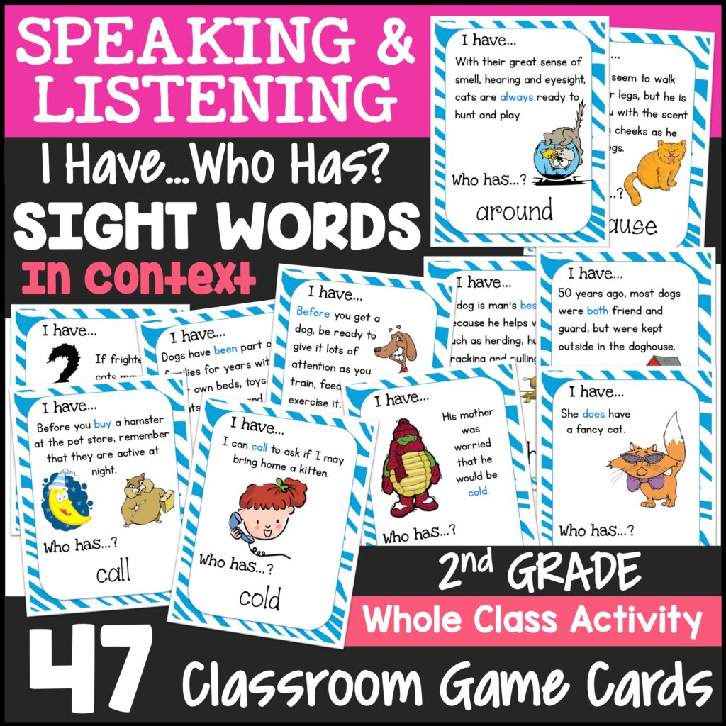 2nd Grade Sight Words in Context I Have Who Has Game - Made By Teachers