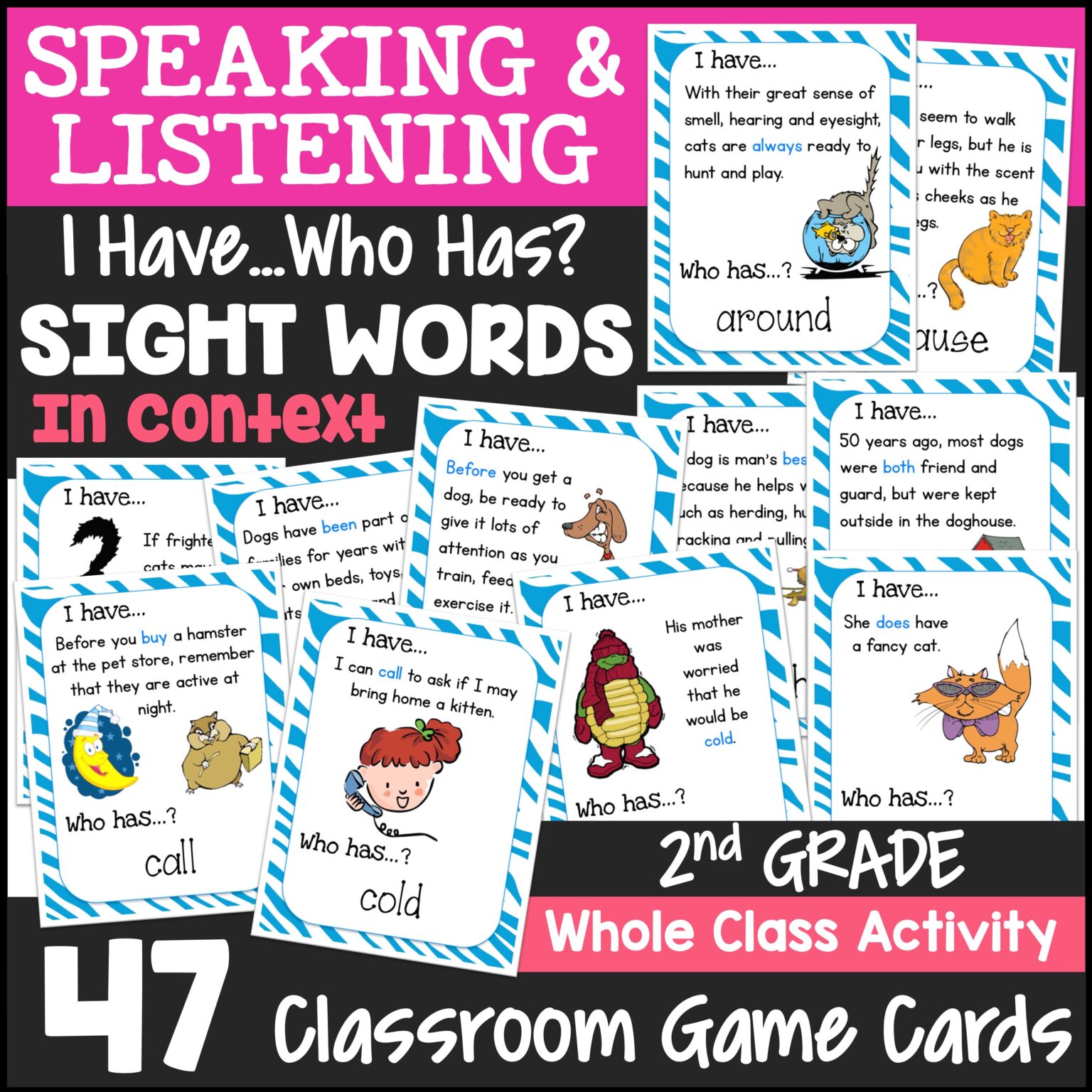 3rd Grade Sight Words in Context I Have Who Has Game - Made By Teachers