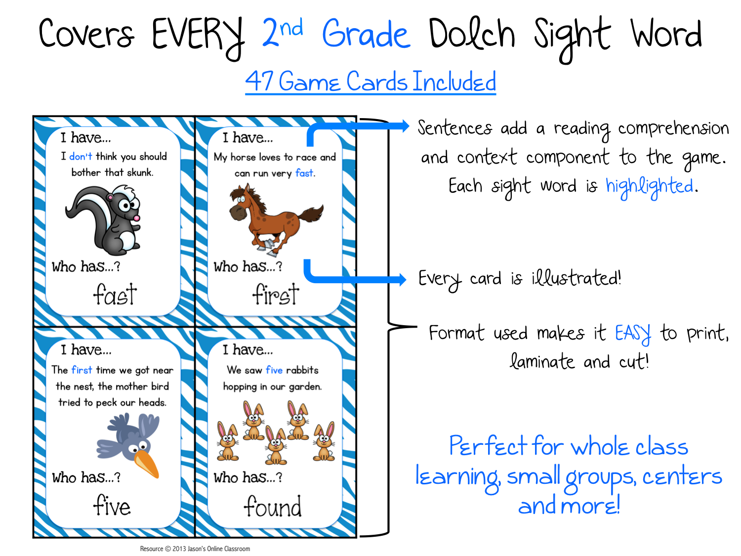 2nd Grade Sight Words in Context I Have Who Has Game | Made By Teachers