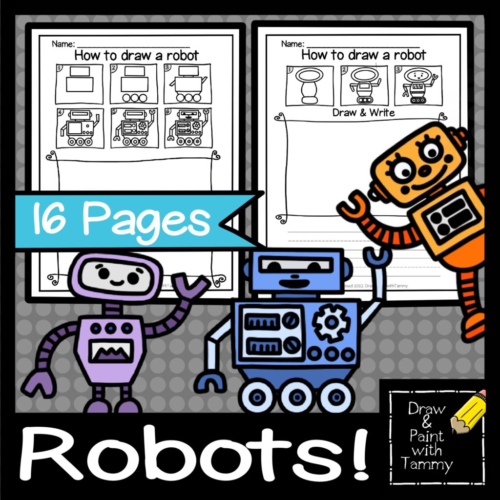 Directed Drawings With How to Draw and Write Pages Robots Theme | Made ...