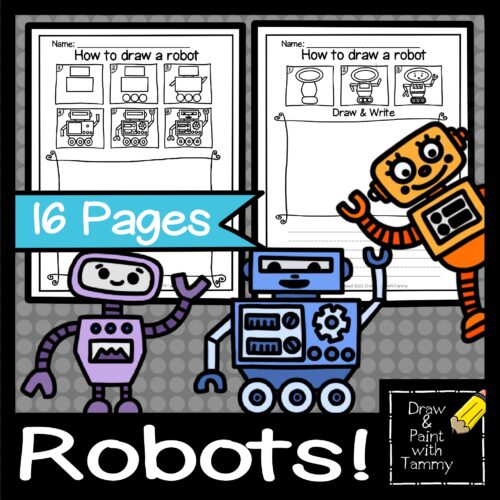 Directed Drawings With How to Draw and Write Pages Robots Theme | Made ...