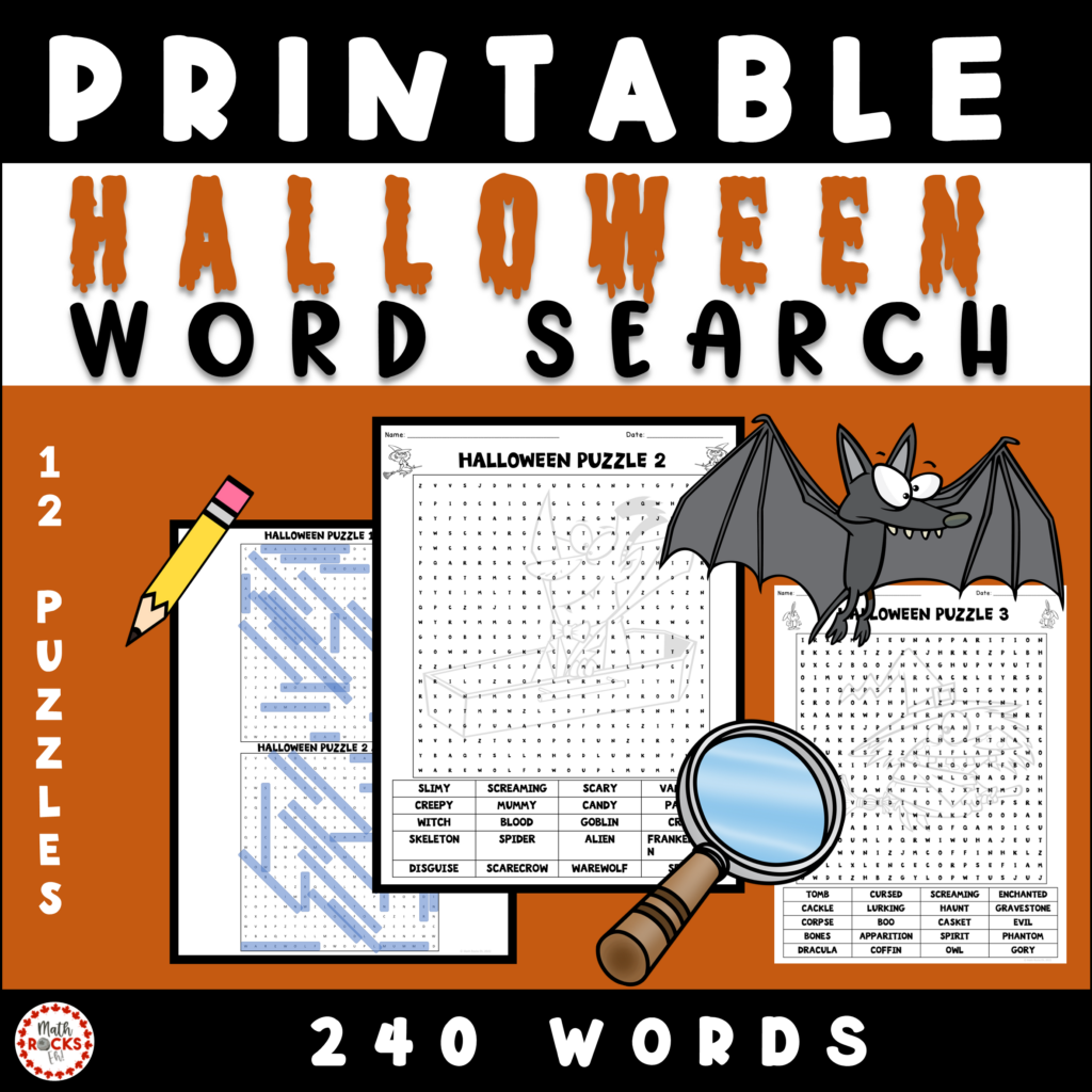 Halloween Word Search Activity Printable | Halloween Vocabulary Puzzle ...